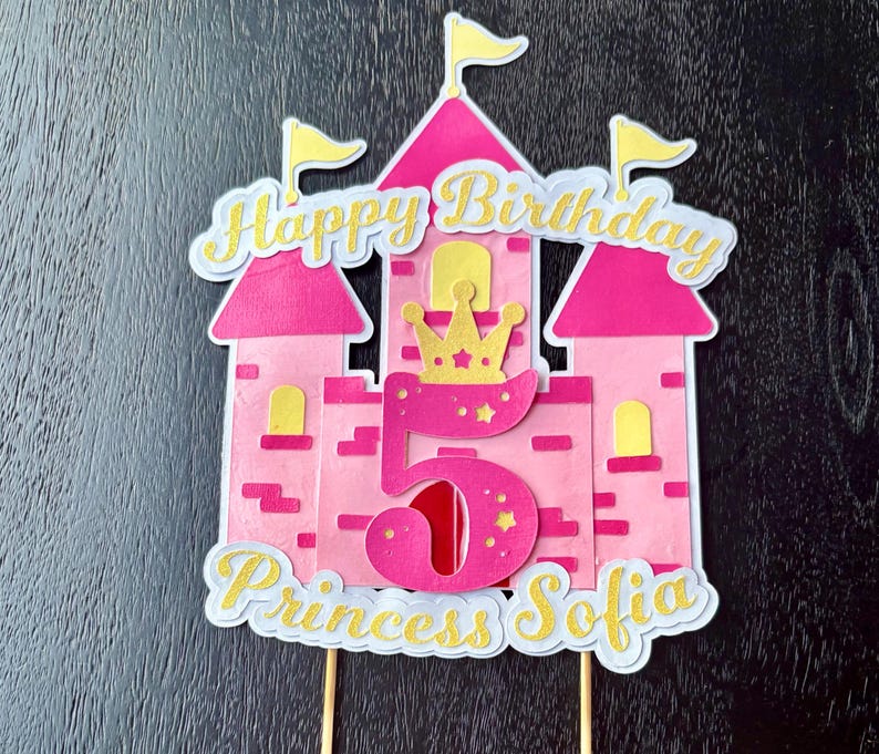 Personalised Princess Castle Cake Topper - Etsy
