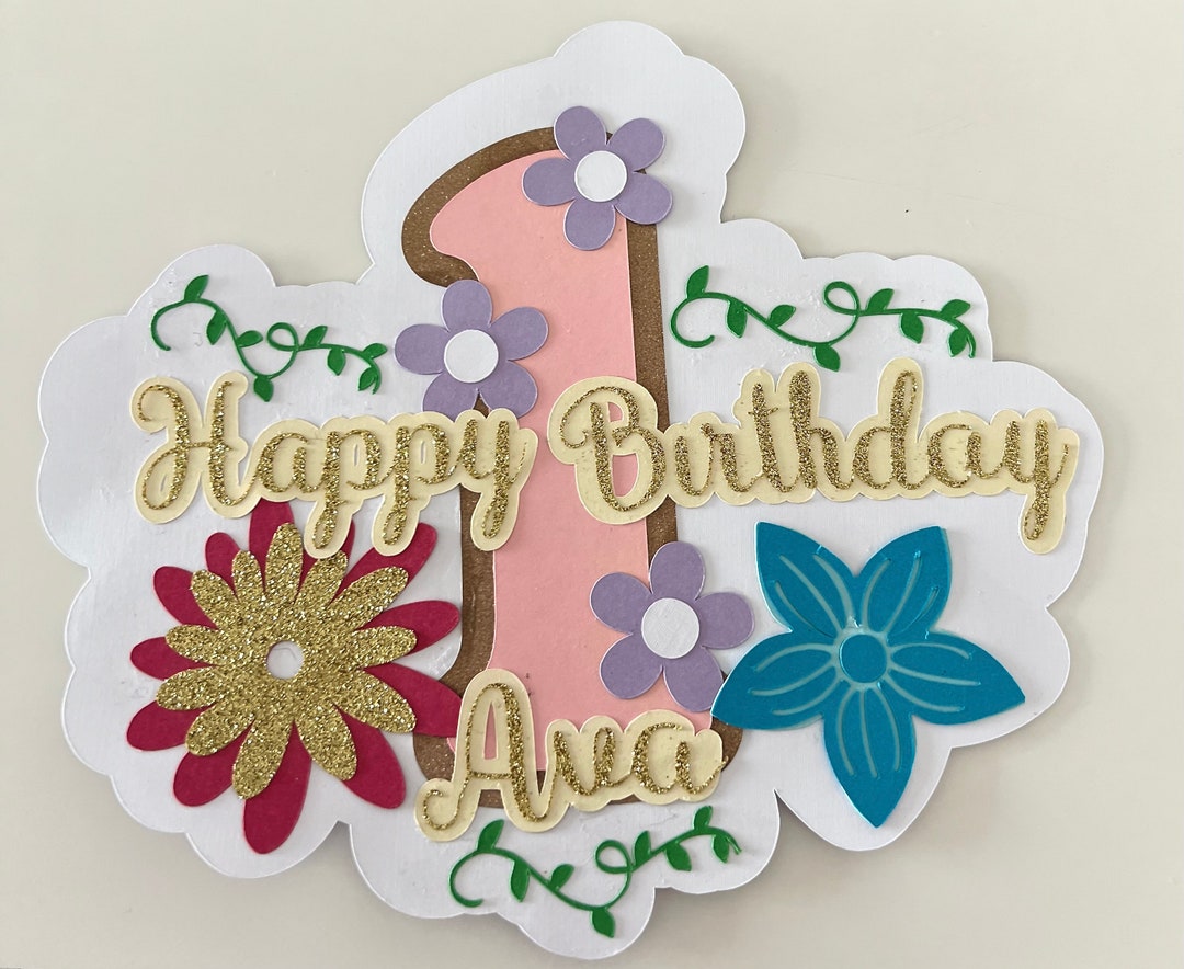 Custom Flower Birthday Cake Topper - Etsy