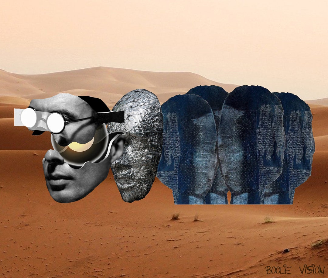 Surreal Desert Faces Art Print, Sci-fi Home Decor - Etsy