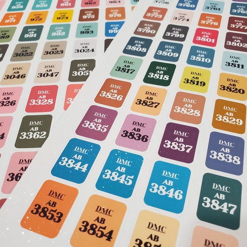DMC Diamond Painting Labels Color Coordinated DMC Stickers - Etsy
