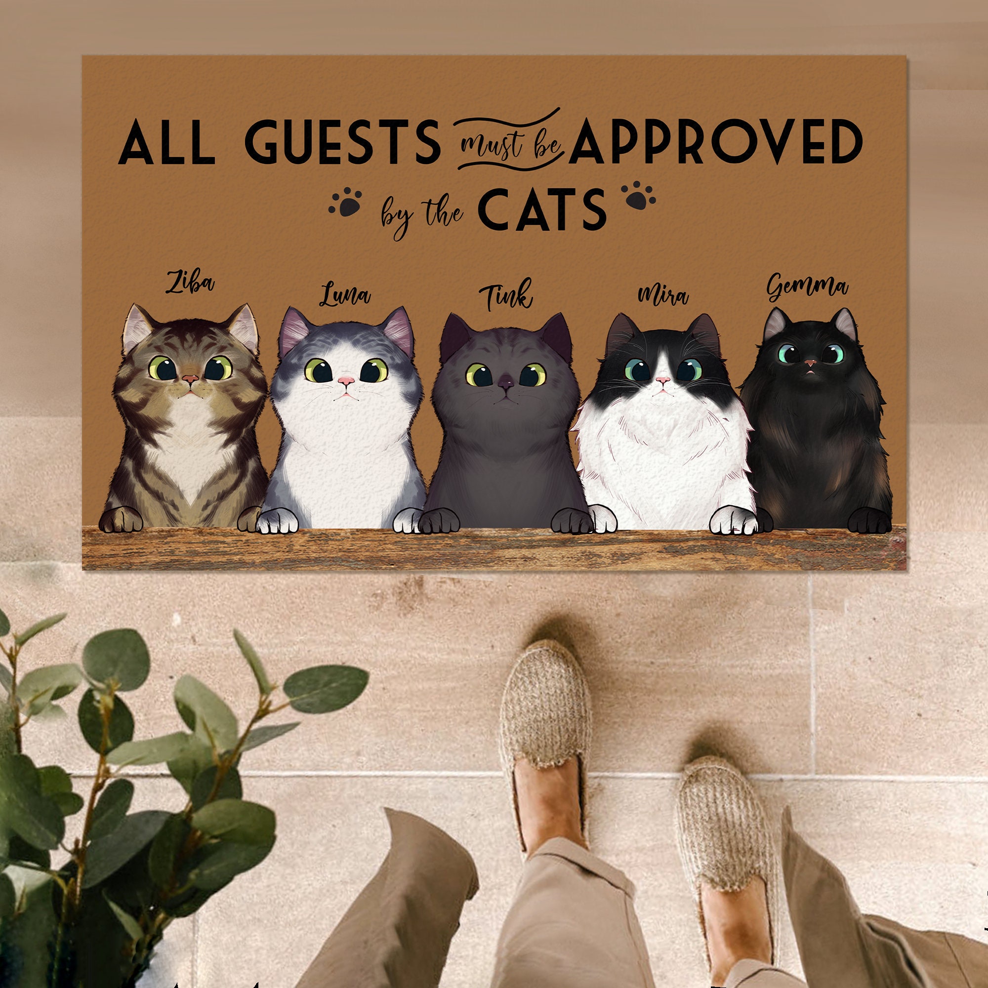 Personalized Cat Doormat Funny Cats Mat Welcome Doormat - Etsy