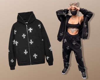 Rhinestone Hoodie Cross | Etsy