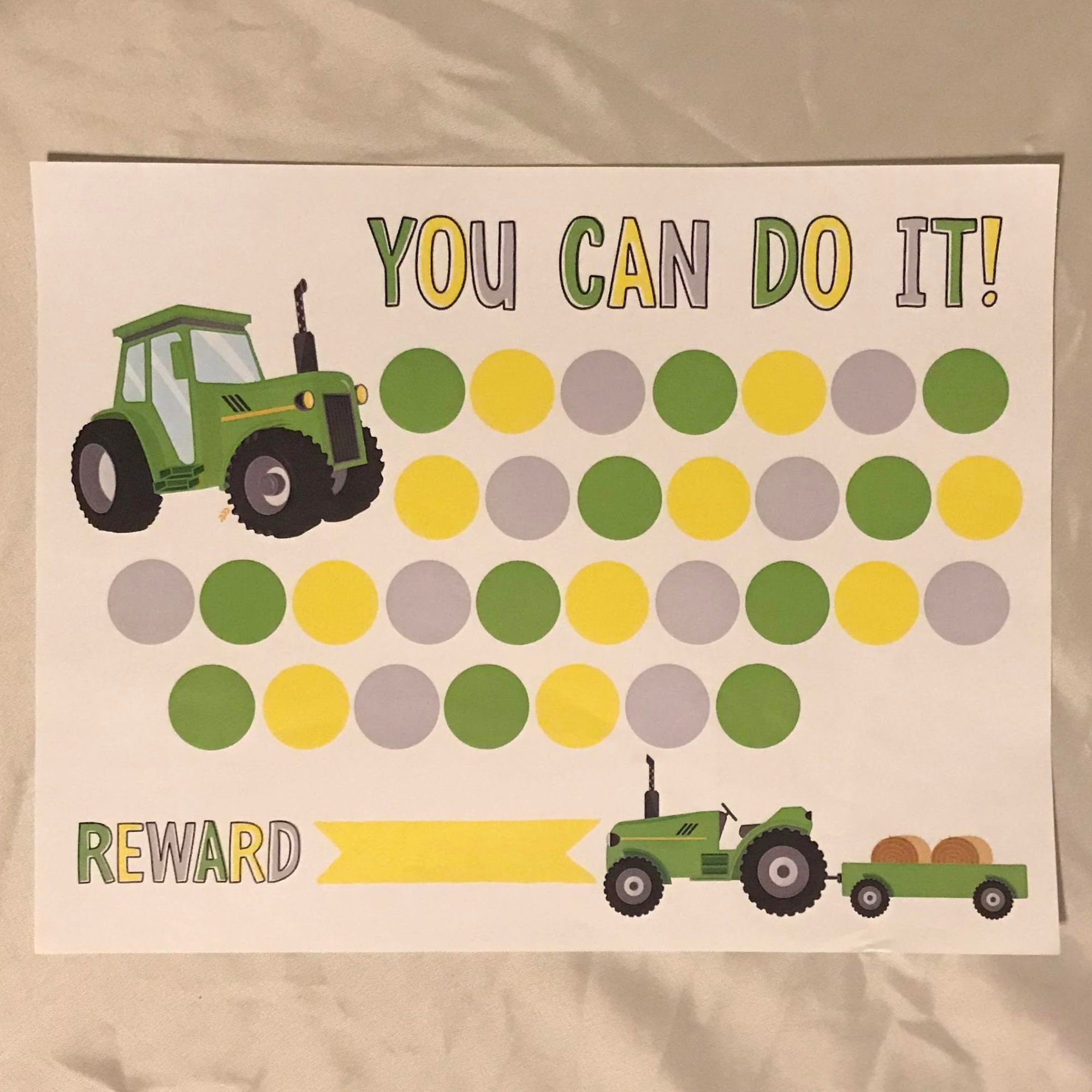 Tractor Reward Chart, Tractor Potty Chart, Boy Reward Chart, Printable ...