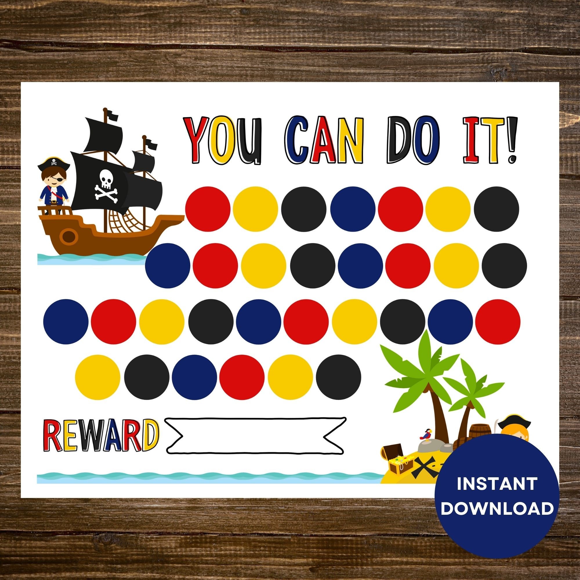 Pirate Reward Chart Printable, Pirate Sticker Chart, Pirate Potty Chart ...