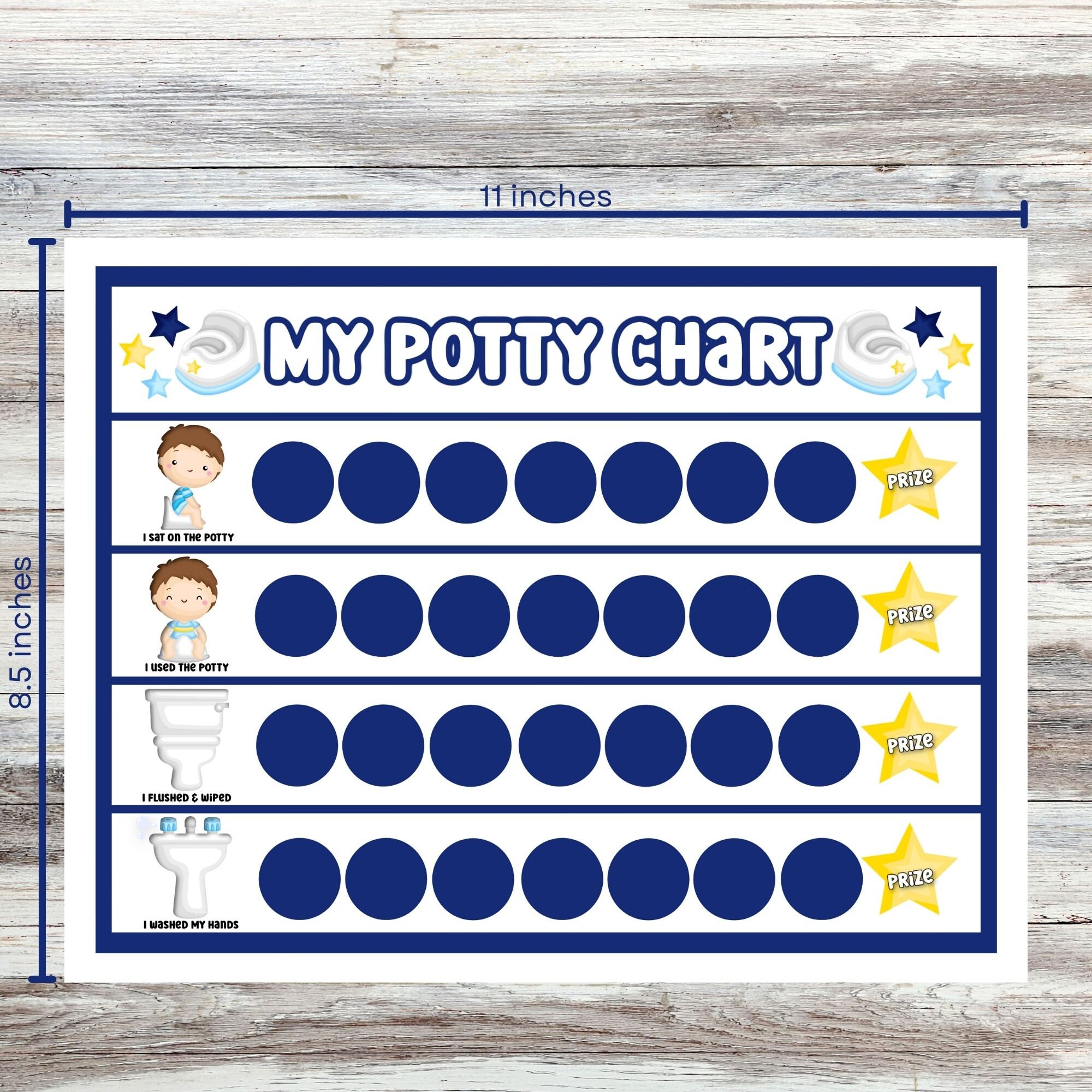 Printable Potty Training Chart, Potty Training Chart Boys, Potty ...
