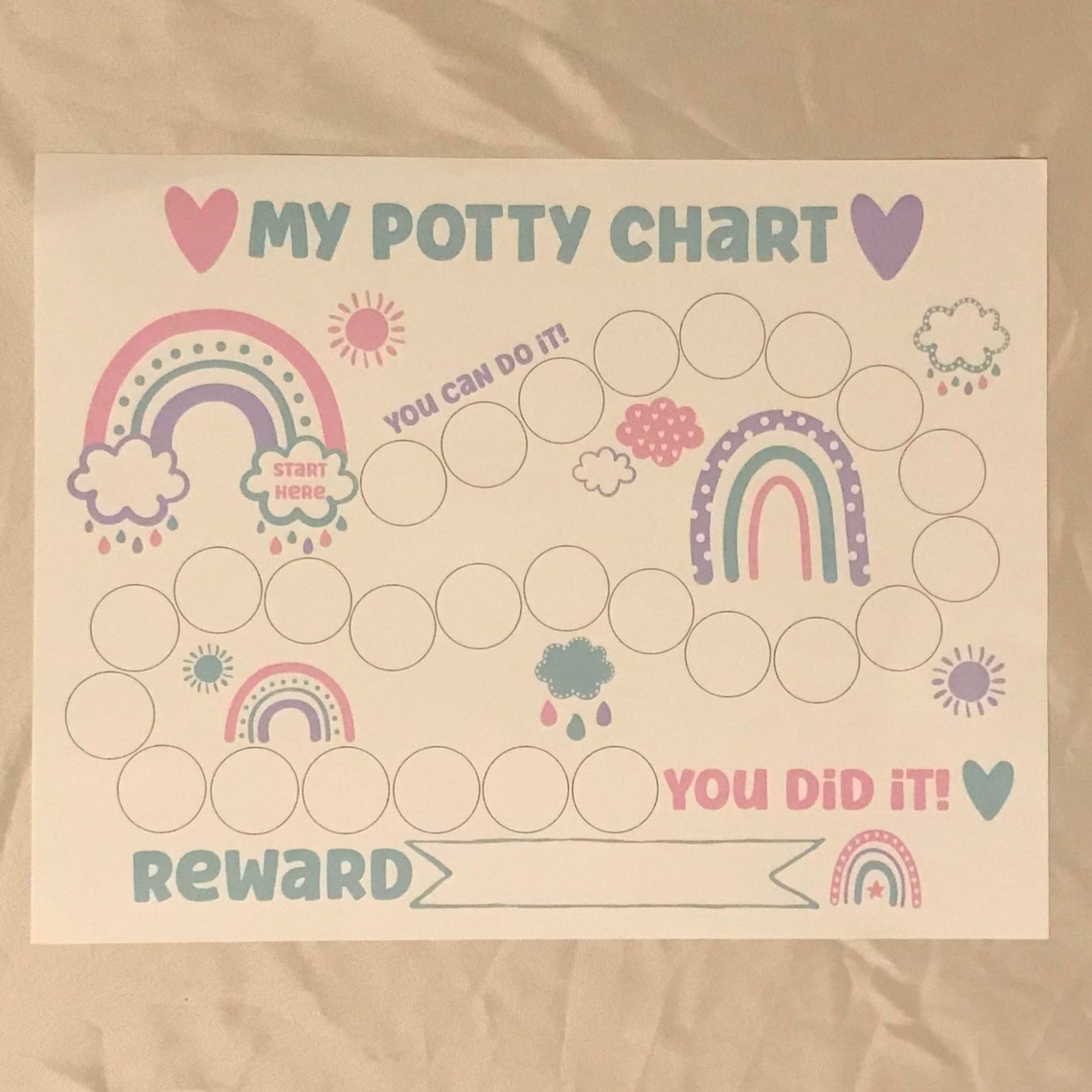 Rainbow Potty Chart, Printable Potty Training Chart, Toddler Rewards ...