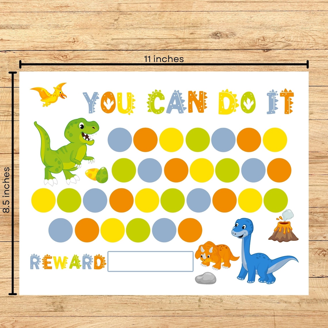 Printable Dinosaur Reward Chart, Dinosaur Potty Chart, Dinosaur Sticker ...