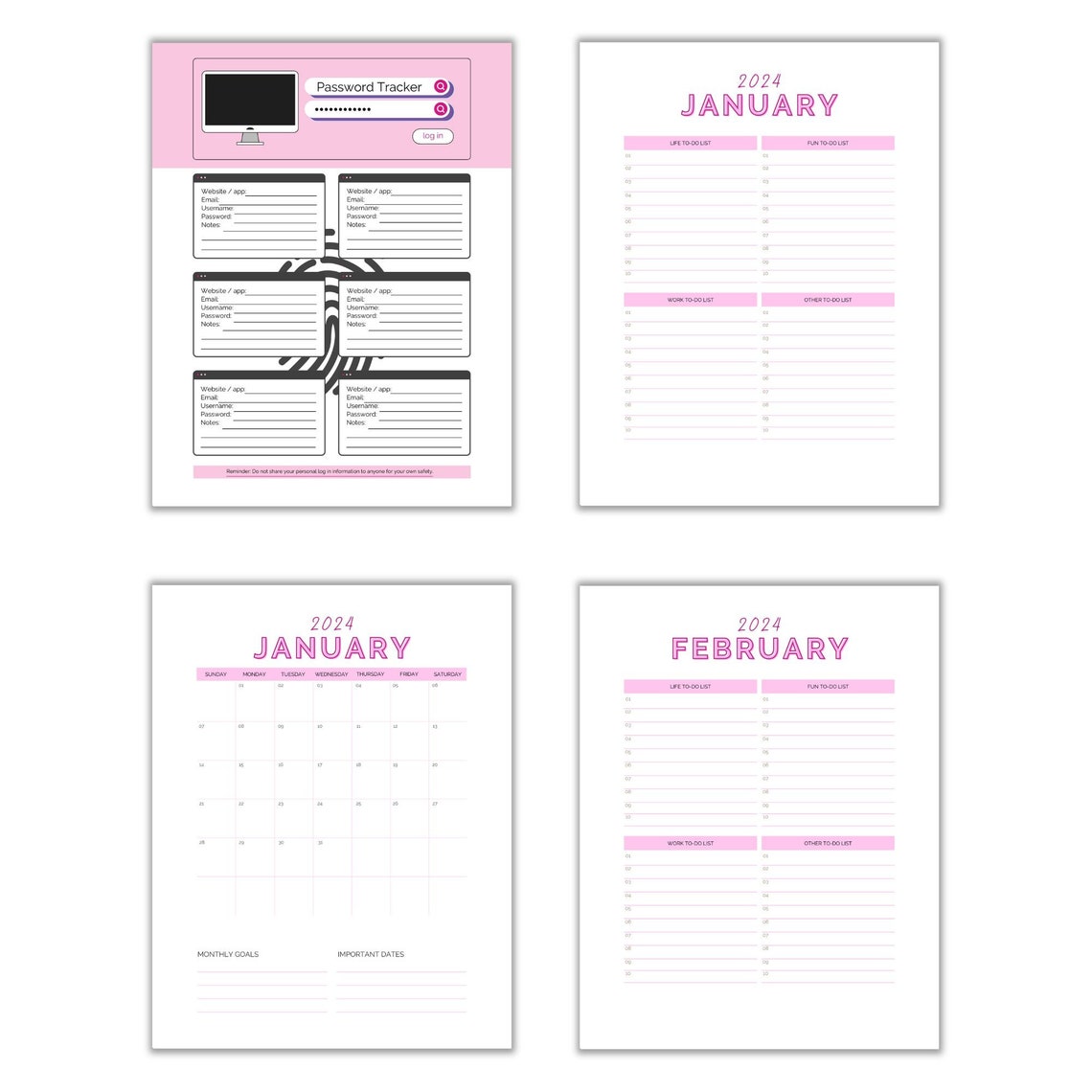 Printable Planner 2024, Planner 2024 Printable, Planner Printable Pages ...