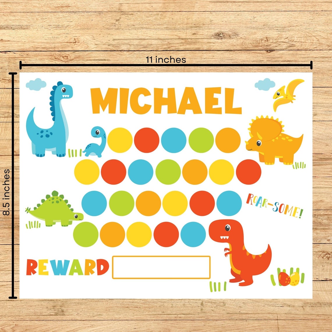 Editable Reward Chart for Boys, Dinosaur Reward Chart, Printable ...