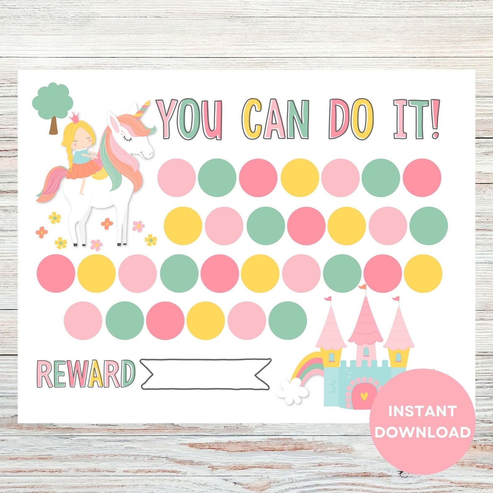 Printable Princess Reward Chart, Princess Behavior Chart, Princess ...