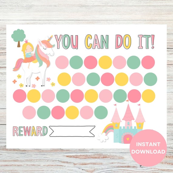 Printable Princess Reward Chart Princess Behavior Chart | Etsy