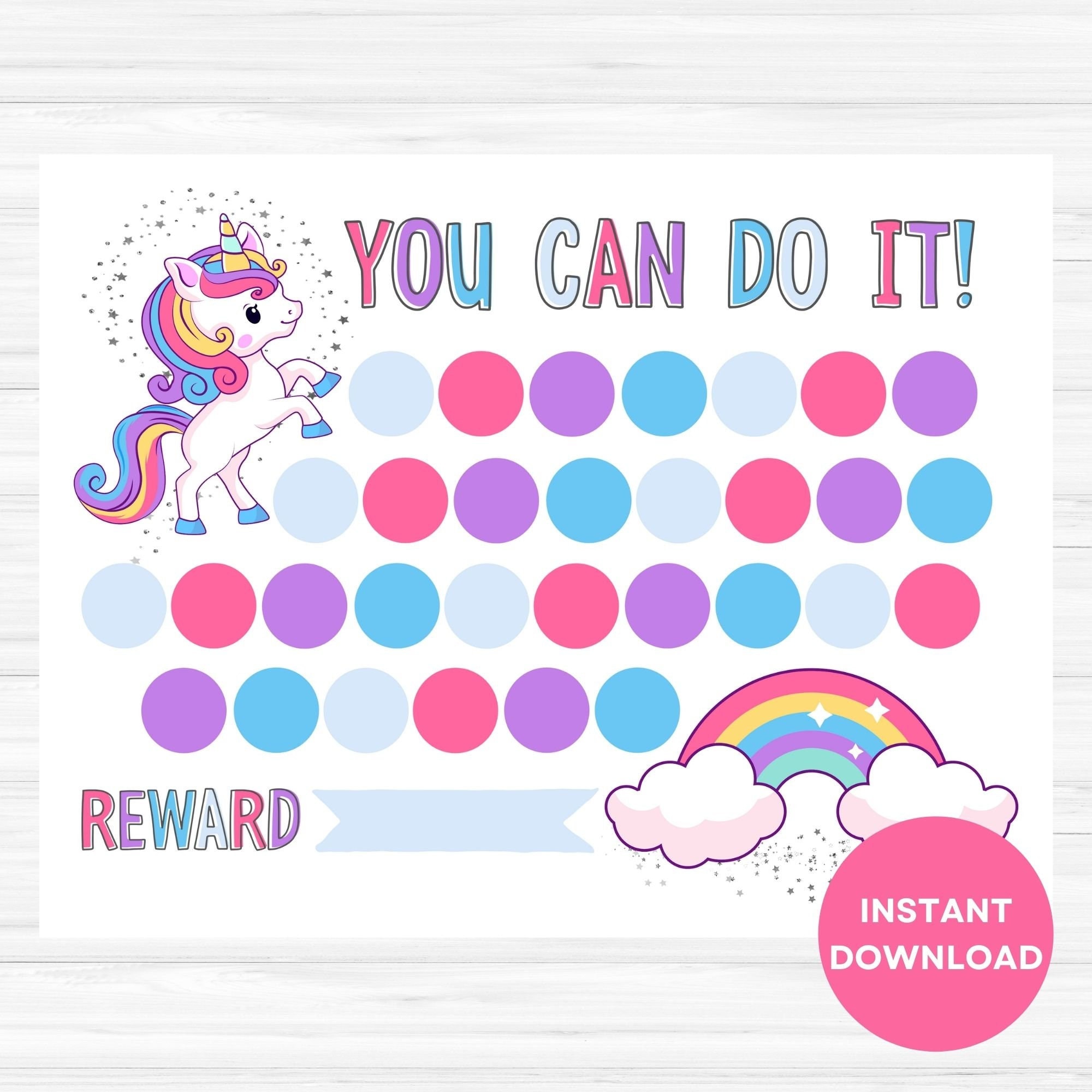 Unicorn Reward Chart, Unicorn Potty Chart Printable, Unicorn Sticker ...