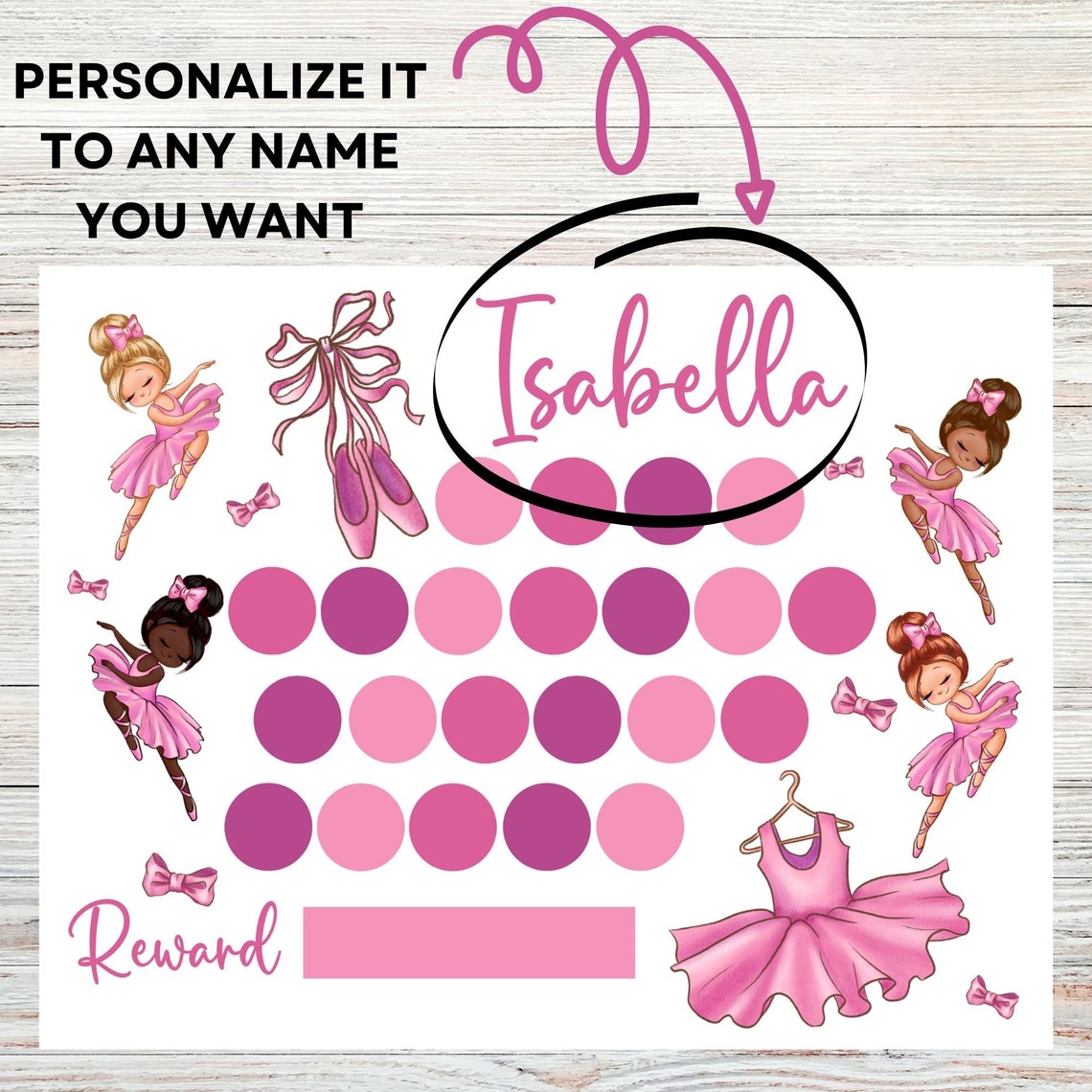 Editable Reward Chart, Dance Reward Chart, Ballet Reward Chart ...