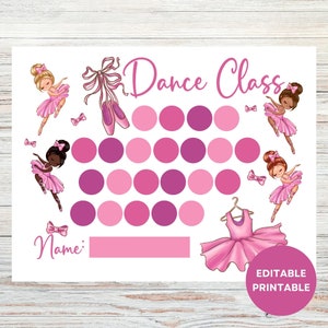 Dance Chart, Ballerina Chart, Ballerina Printable, Dance Class ...