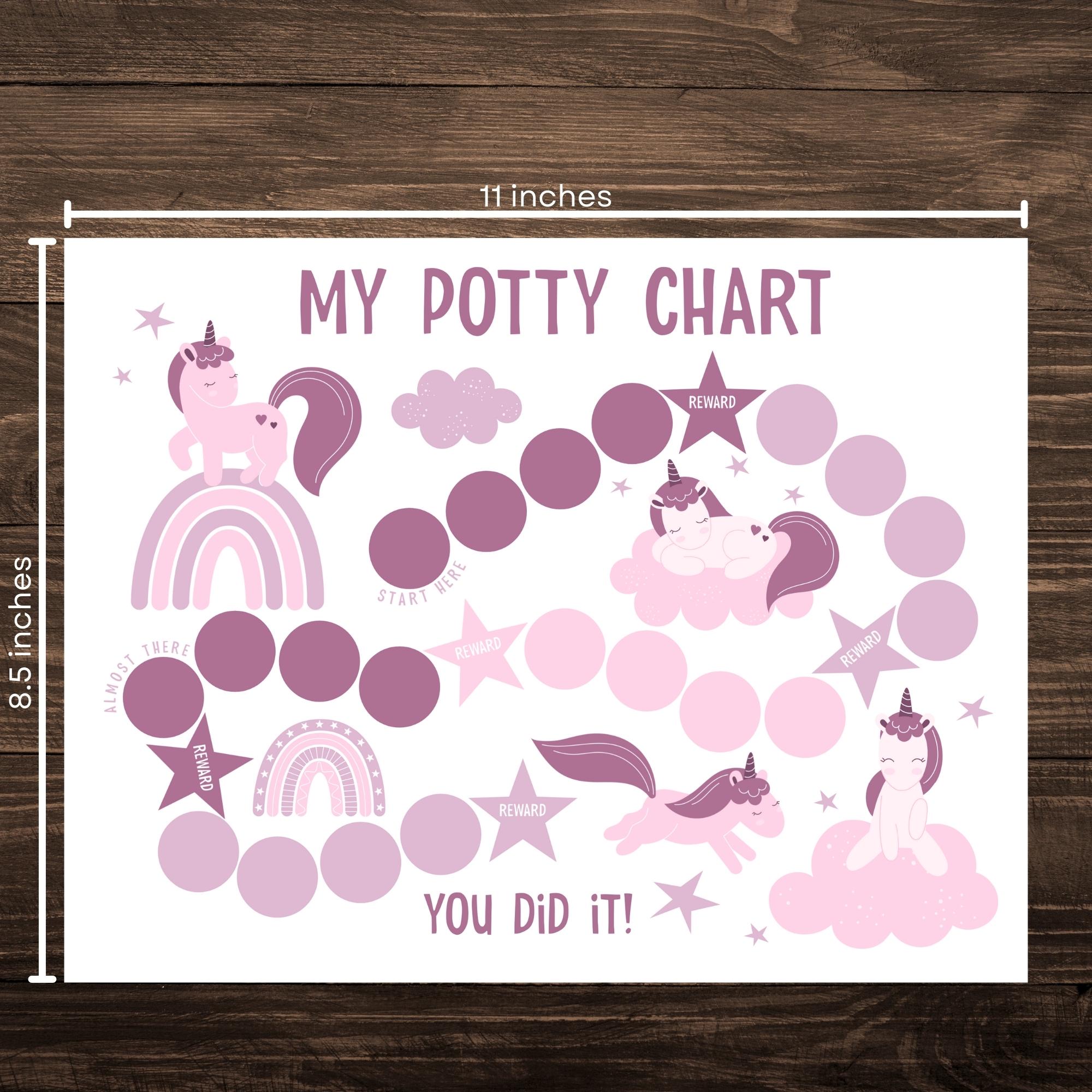 Unicorn Potty Chart, Potty Training Chart for Girls, Potty Chart ...