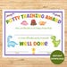 Dinosaur Potty Training Certificate, Potty Training Award, Potty Prize ...