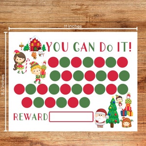 Printable Christmas Reward Chart, Christmas Potty Chart, Santa Reward ...