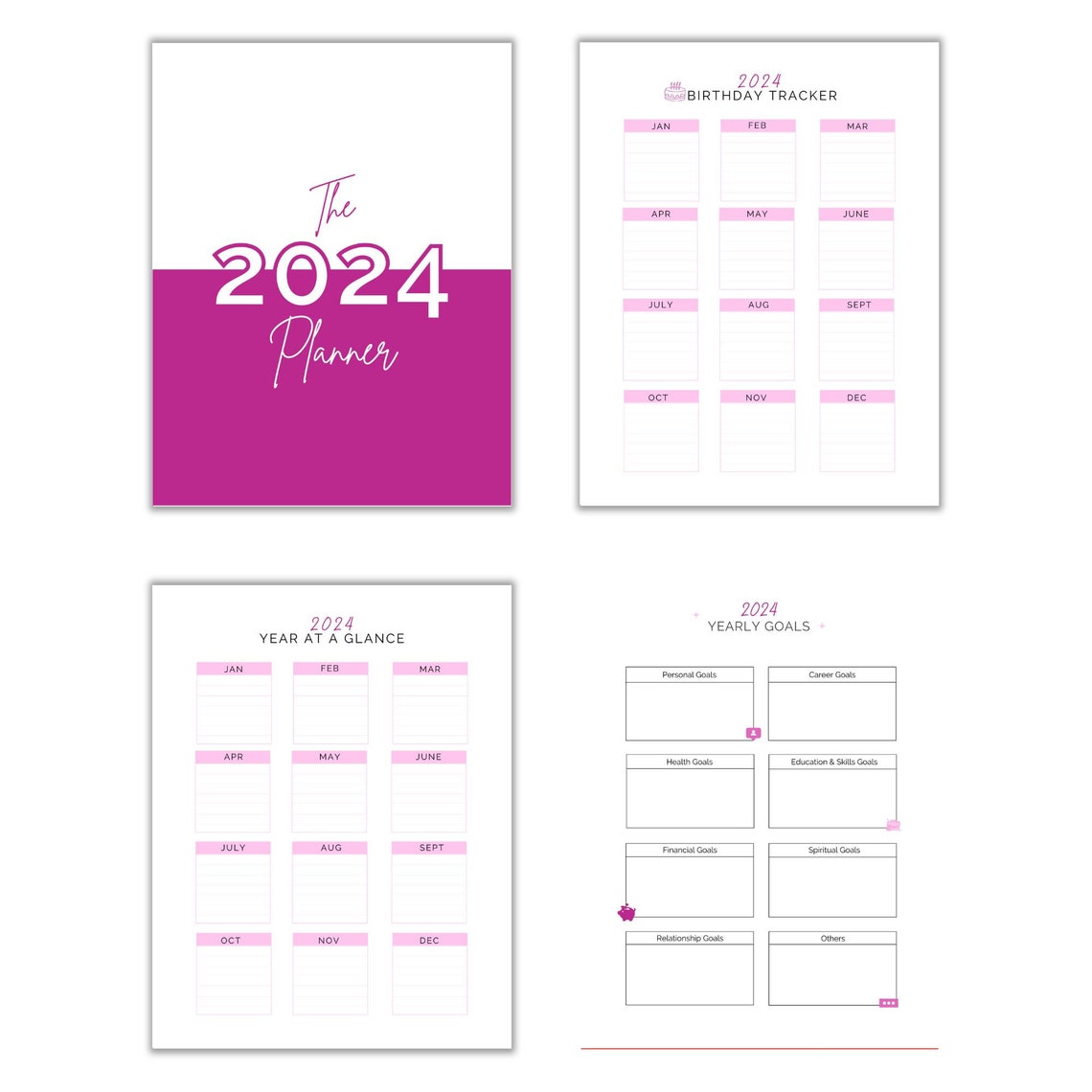 Printable Planner 2024, Planner 2024 Printable, Planner Printable Pages ...