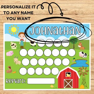 Editable Reward Chart, Farm Reward Chart, Barn Reward Chart, Farm ...