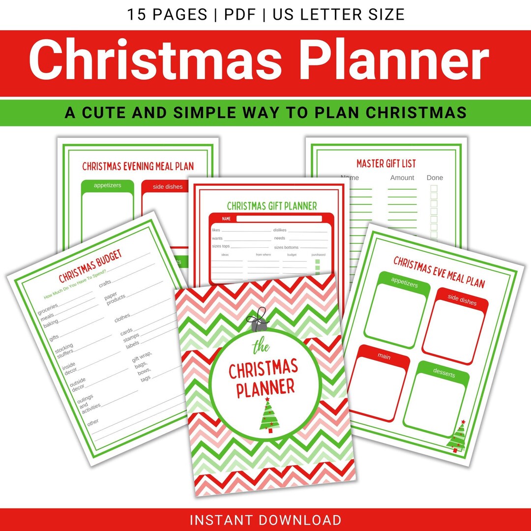 Printable Christmas Planner, Christmas Day Planner, Christmas Gift ...