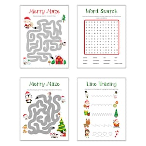 Printable Christmas Activity Book, Printable Christmas Activities for ...