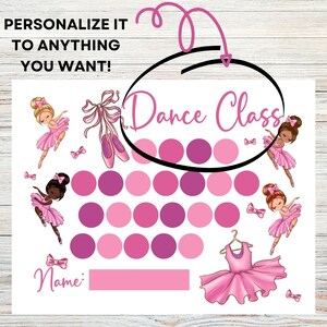 Dance Chart, Ballerina Chart, Ballerina Printable, Dance Class ...