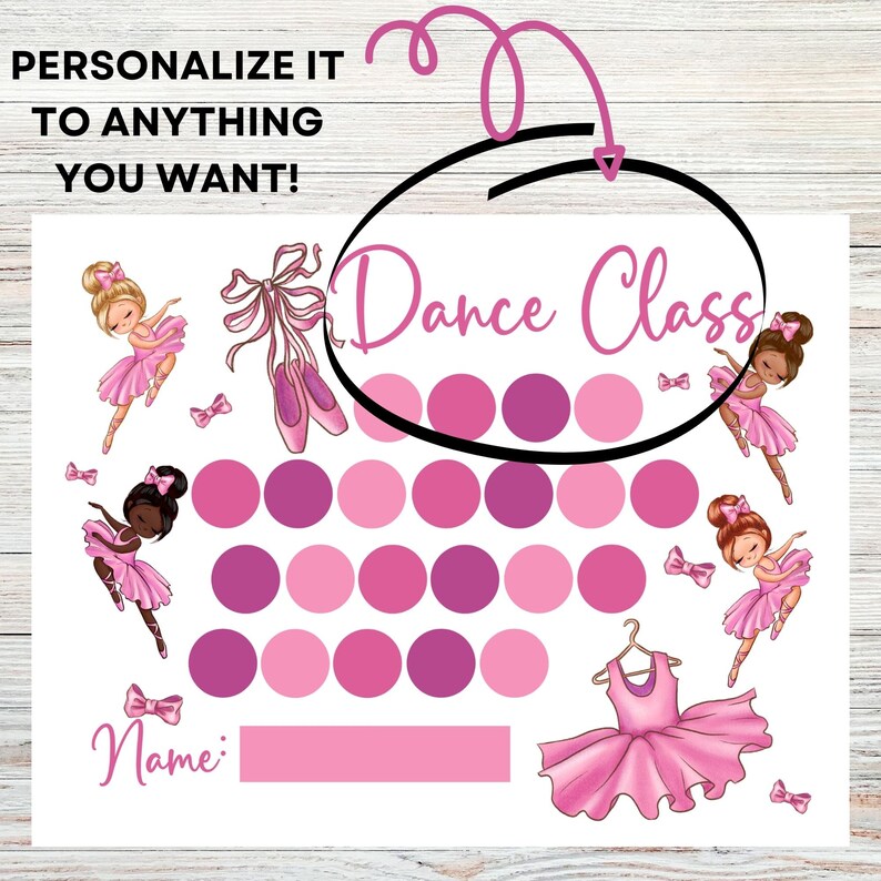 Dance Chart, Ballerina Chart, Ballerina Printable, Dance Class ...