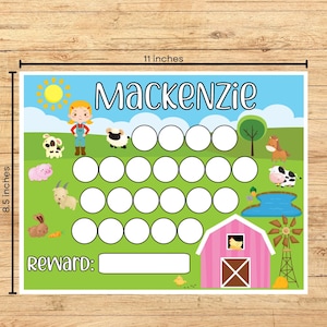 Editable Reward Chart, Farm Reward Chart, Barn Reward Chart, Farm ...