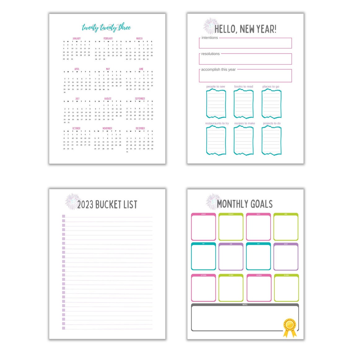Printable Goal Planner 2023, Goal Setting Printable, Goal Tracker ...
