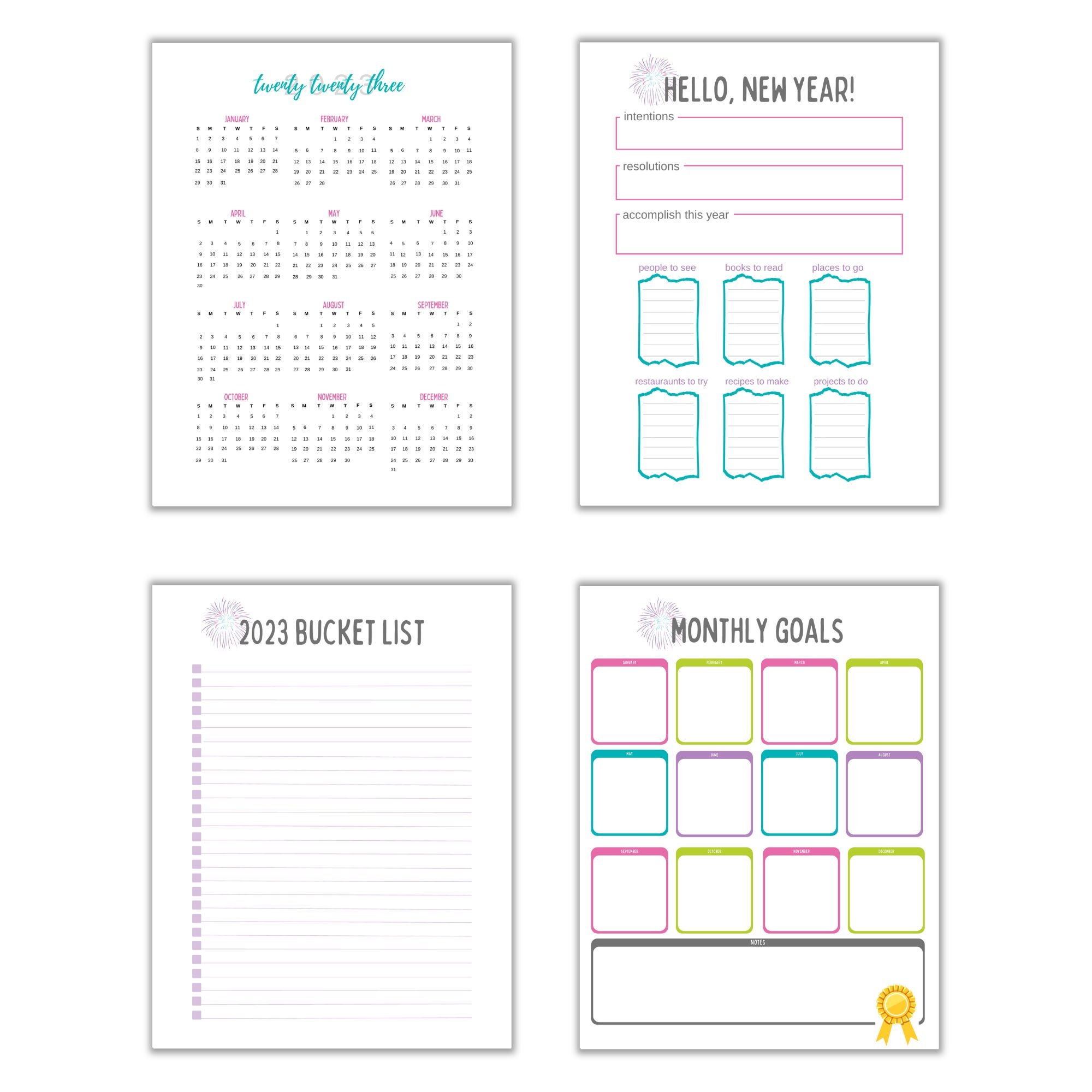 Printable Goal Planner 2023, Goal Setting Printable, Goal Tracker ...