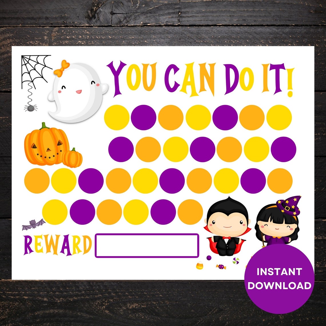 Printable Halloween Reward Chart, Halloween Sticker Chart, Halloween ...