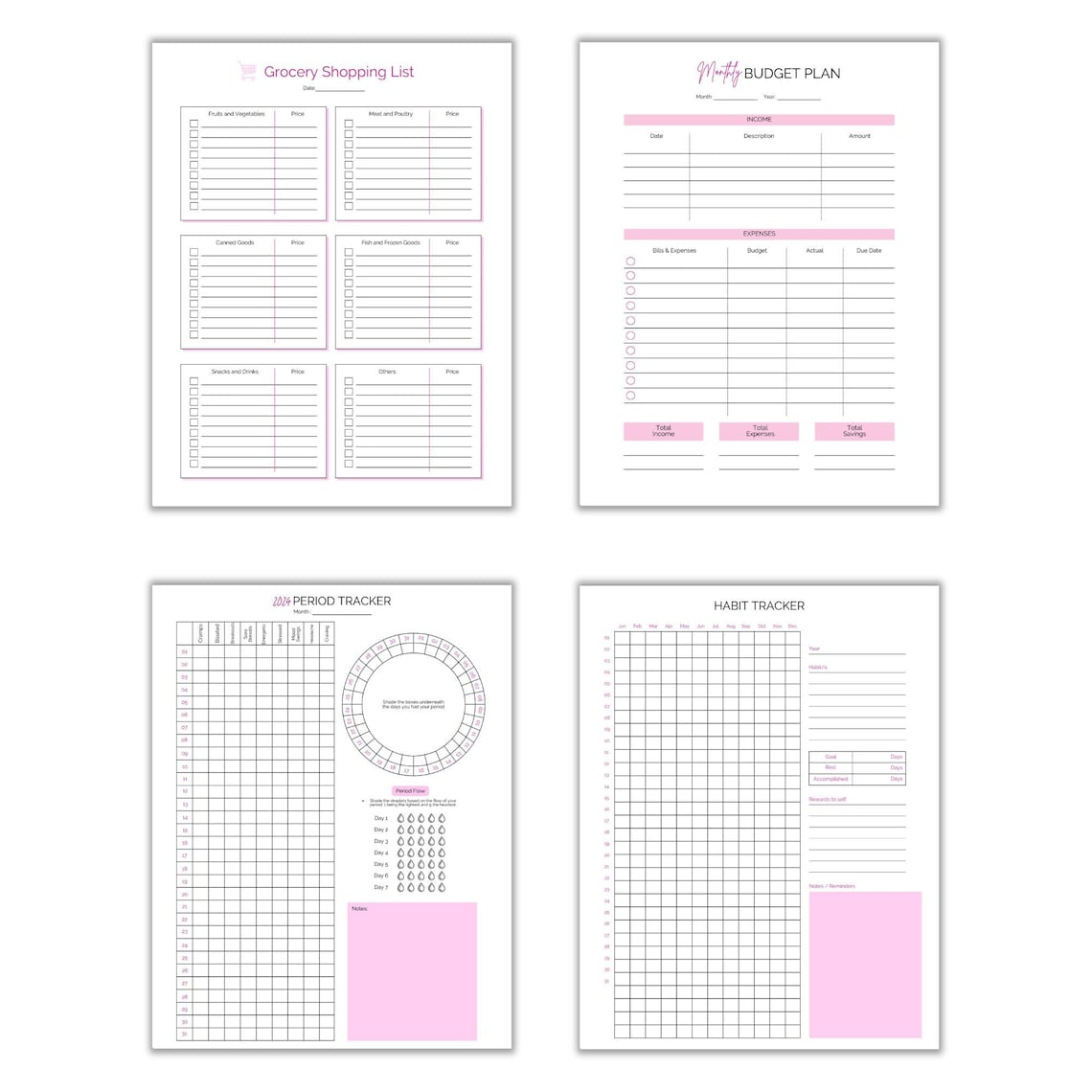 Printable Planner 2024, Planner 2024 Printable, Planner Printable Pages ...