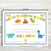 Dinosaur Potty Training Certificate, Potty Training Diploma, Toddler ...