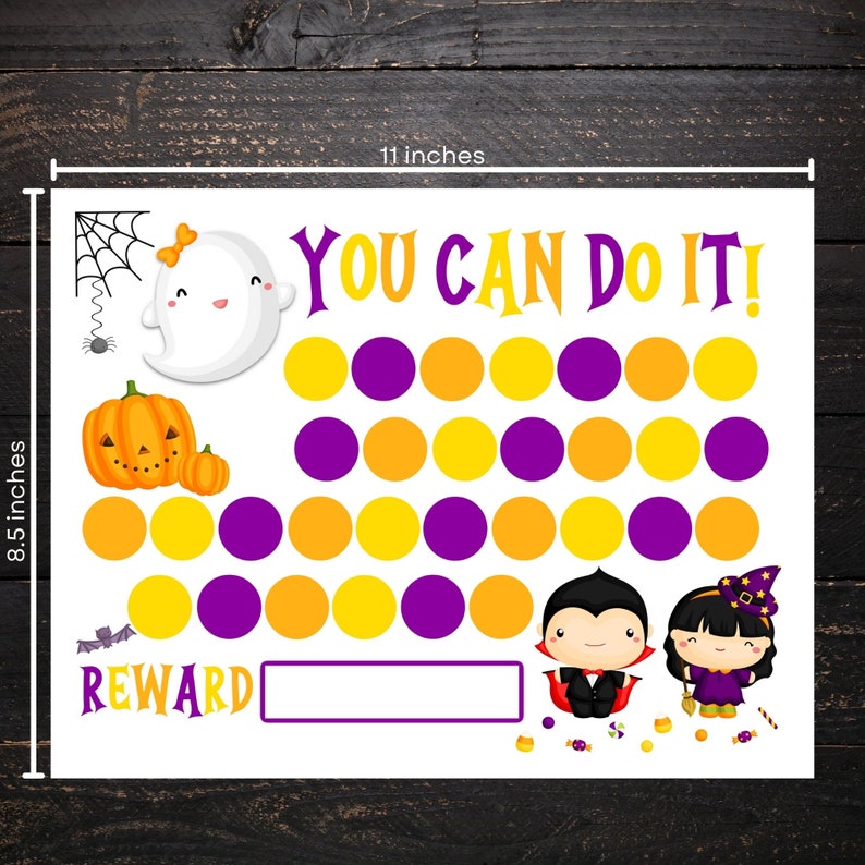 Printable Halloween Reward Chart, Halloween Sticker Chart, Halloween ...