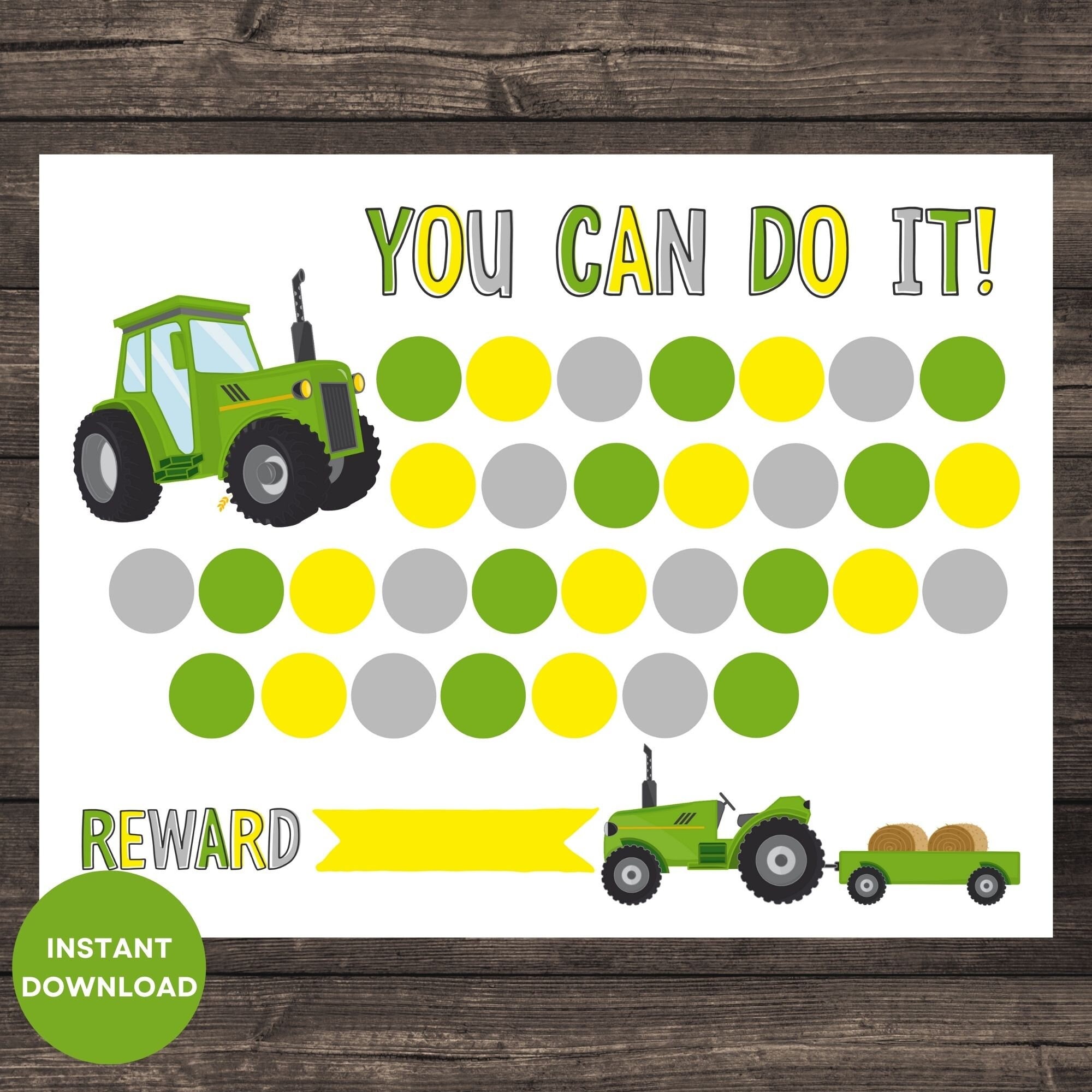Tractor Reward Chart, Tractor Potty Chart, Boy Reward Chart, Printable ...
