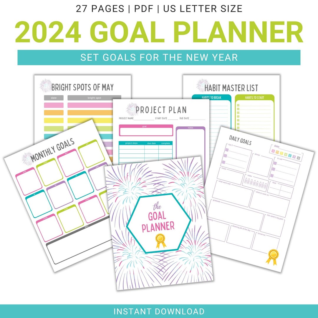Printable Goal Planner, 2024 Goal Planner, Printable Goal Sheet ...