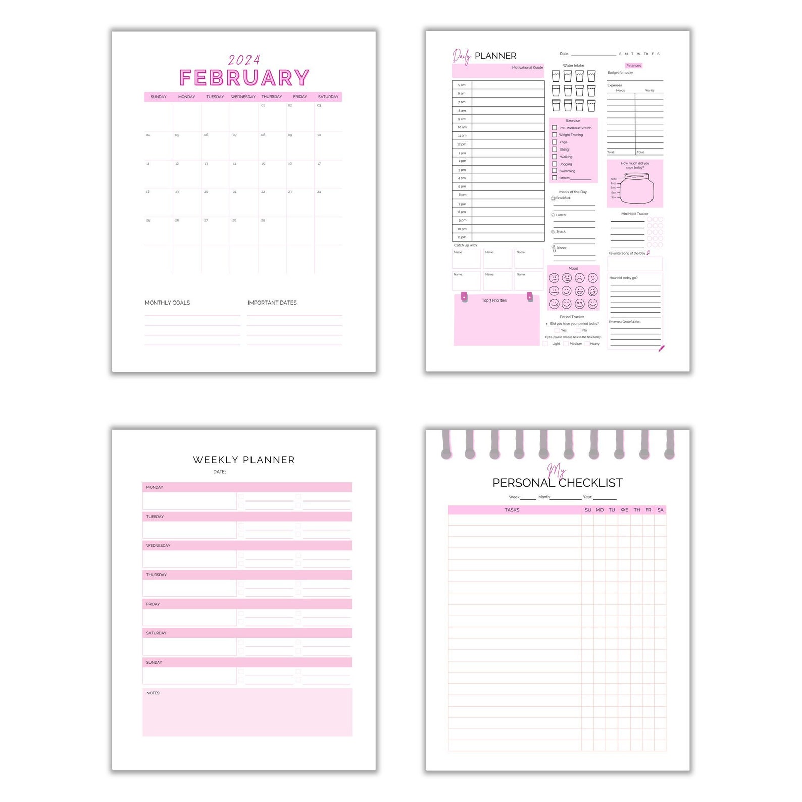 Printable Planner 2024, Planner 2024 Printable, Planner Printable Pages ...