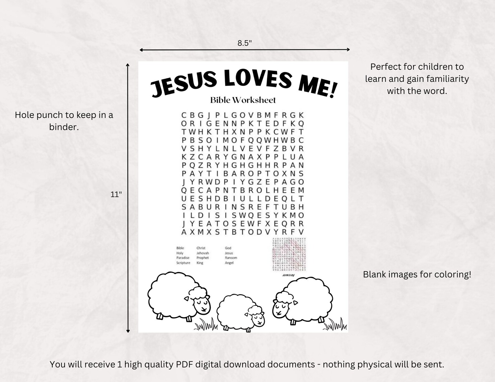 Children's Bible Word Search Worksheet | Children's Bible Study | Bible ...