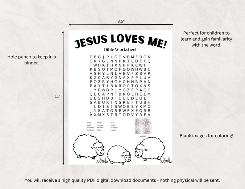 Children's Bible Word Search Worksheet | Children's Bible Study | Bible ...