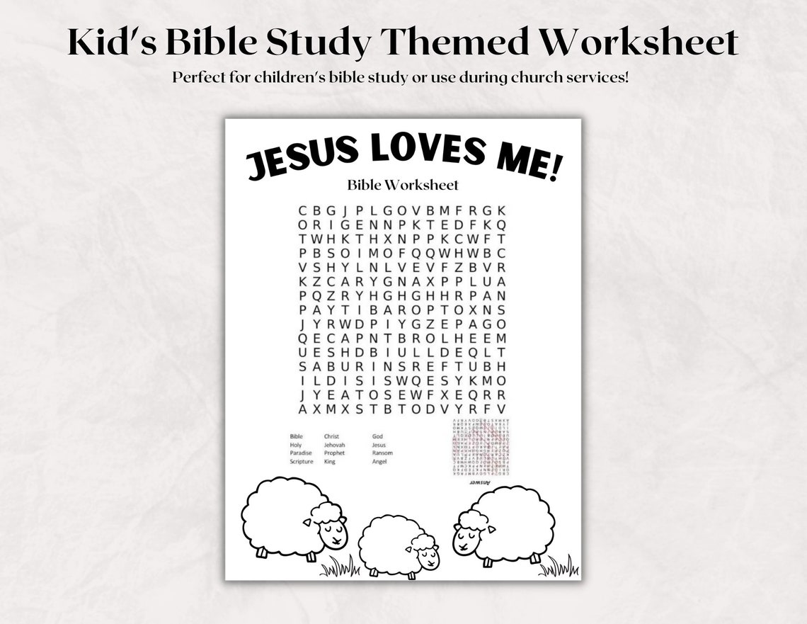 Children's Bible Word Search Worksheet | Children's Bible Study | Bible ...