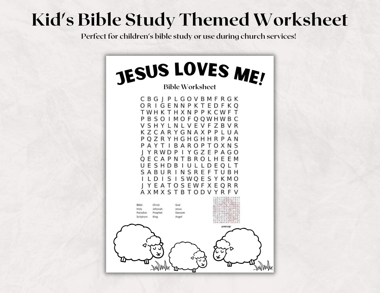 Children's Bible Word Search Worksheet | Children's Bible Study | Bible ...