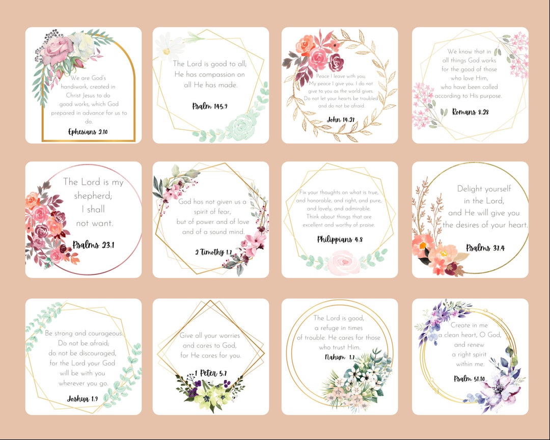 Set of 100 Scripture Cards Digital Download - Etsy