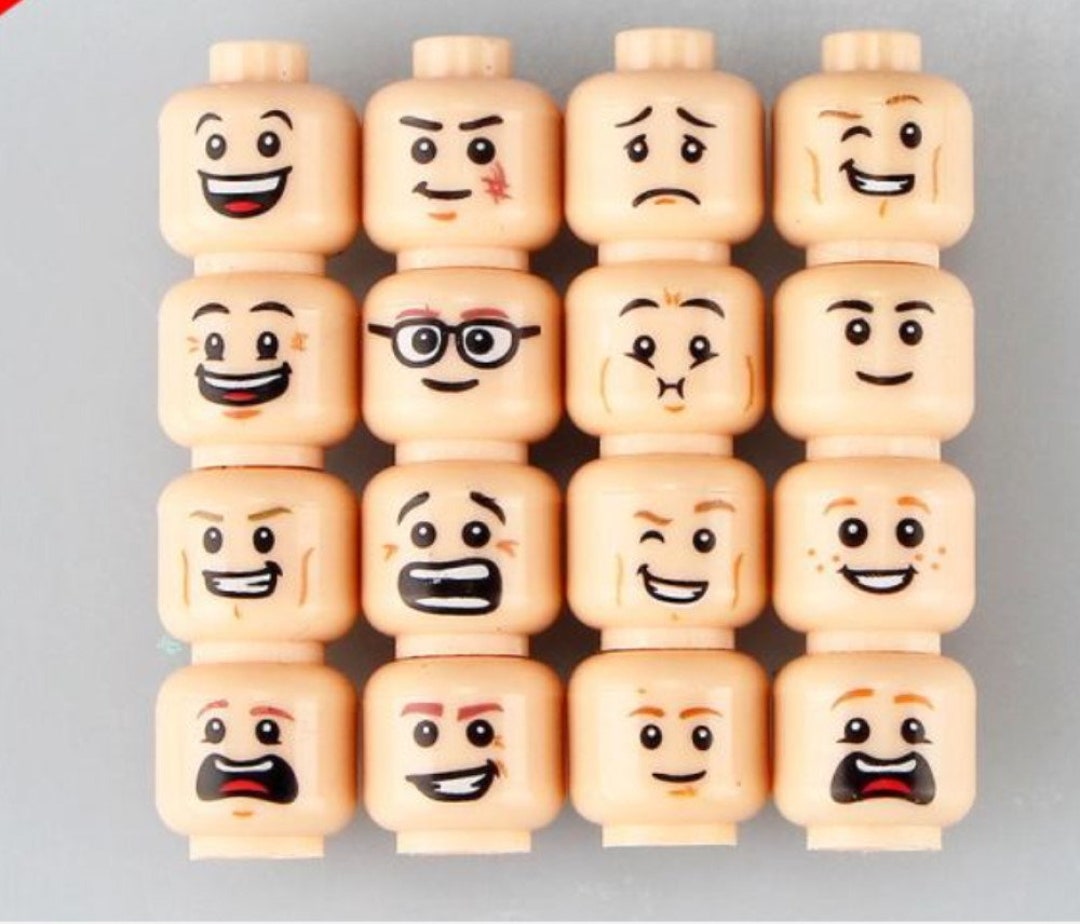 16 Custom Male Flesh Coloured Minifig Heads New Free UK Shipping - Etsy UK
