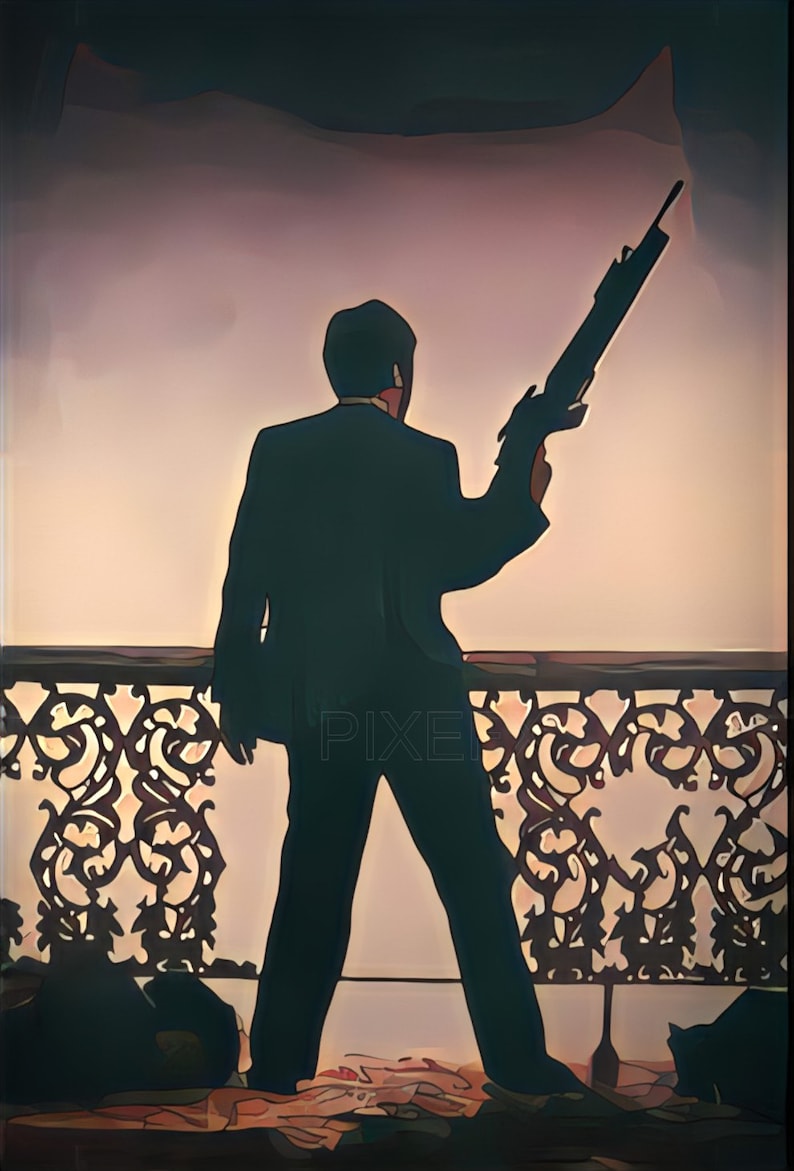 Scarface Poster Tony Montana Gun Poster Scarface Digital | Etsy