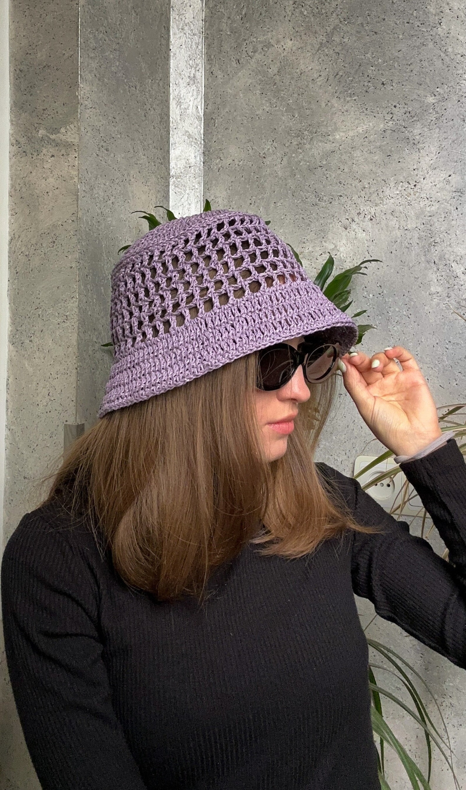 Crochet Raffia Bucket Hat, Handmade Hat, Raffia Hat, Panama Hat, Gift ...