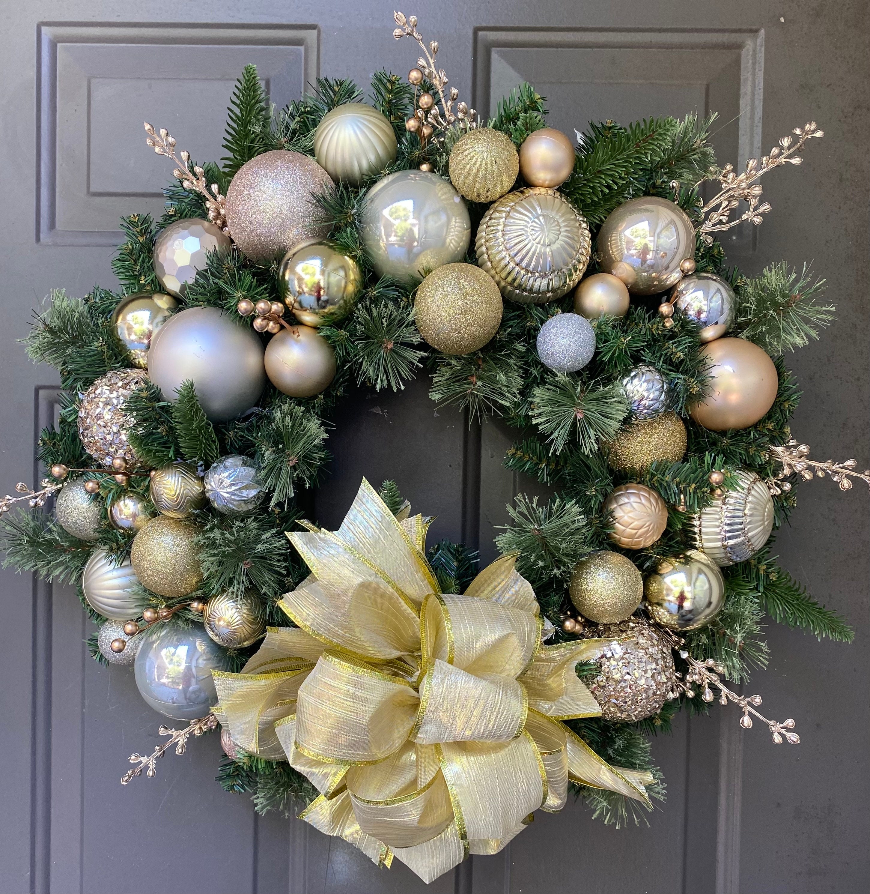 Gold Wreath Glam Wreath Holiday Wreath Christmas Wreath - Etsy