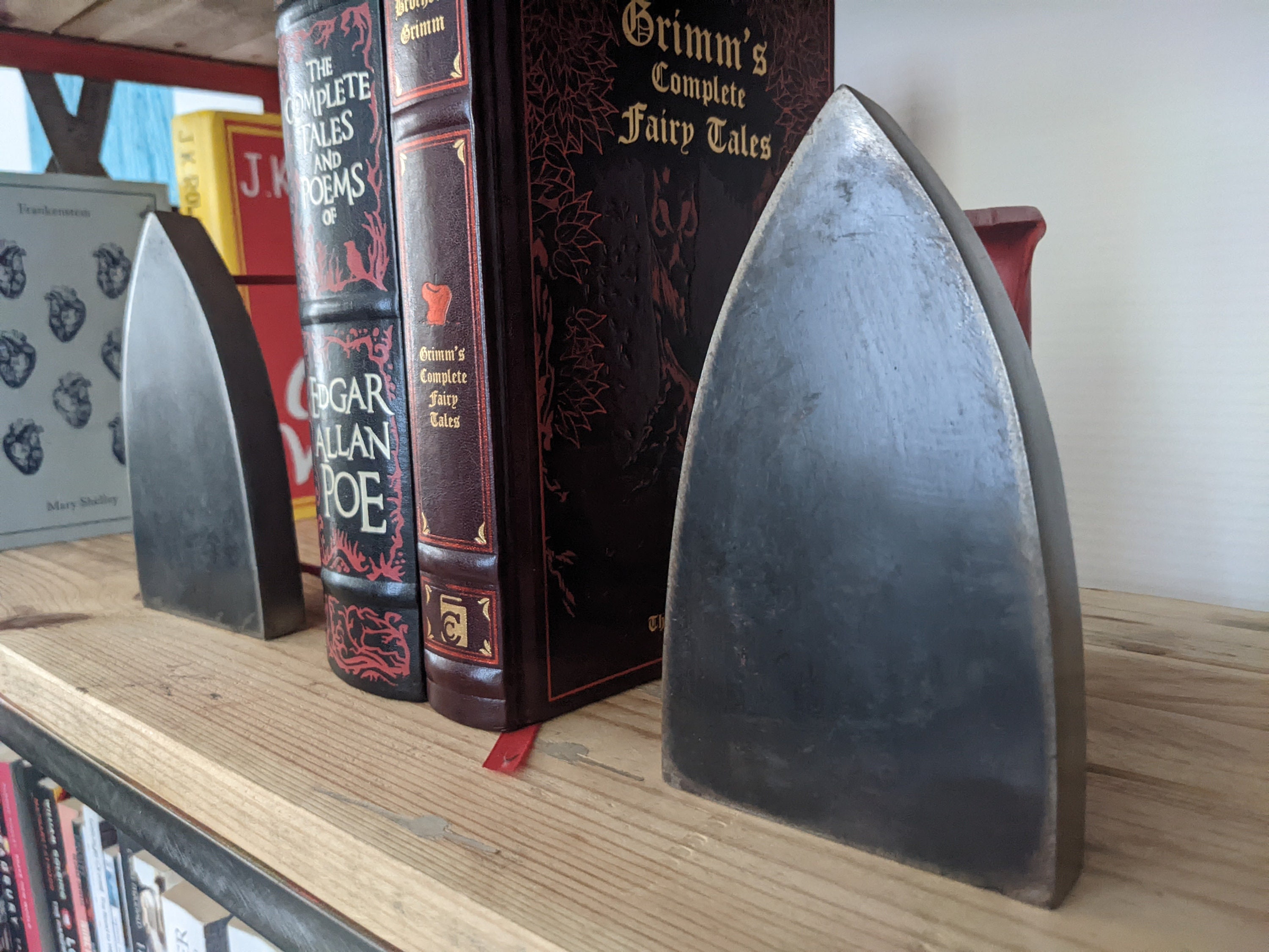 Pair of Metal Bookends, Decorative, Industrial Book Press - Etsy