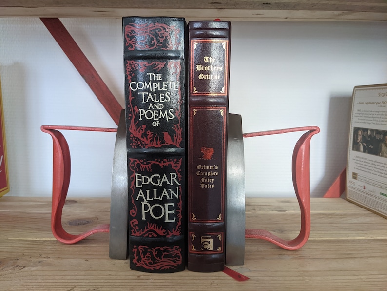 Pair of Metal Bookends, Decorative, Industrial Book Press - Etsy