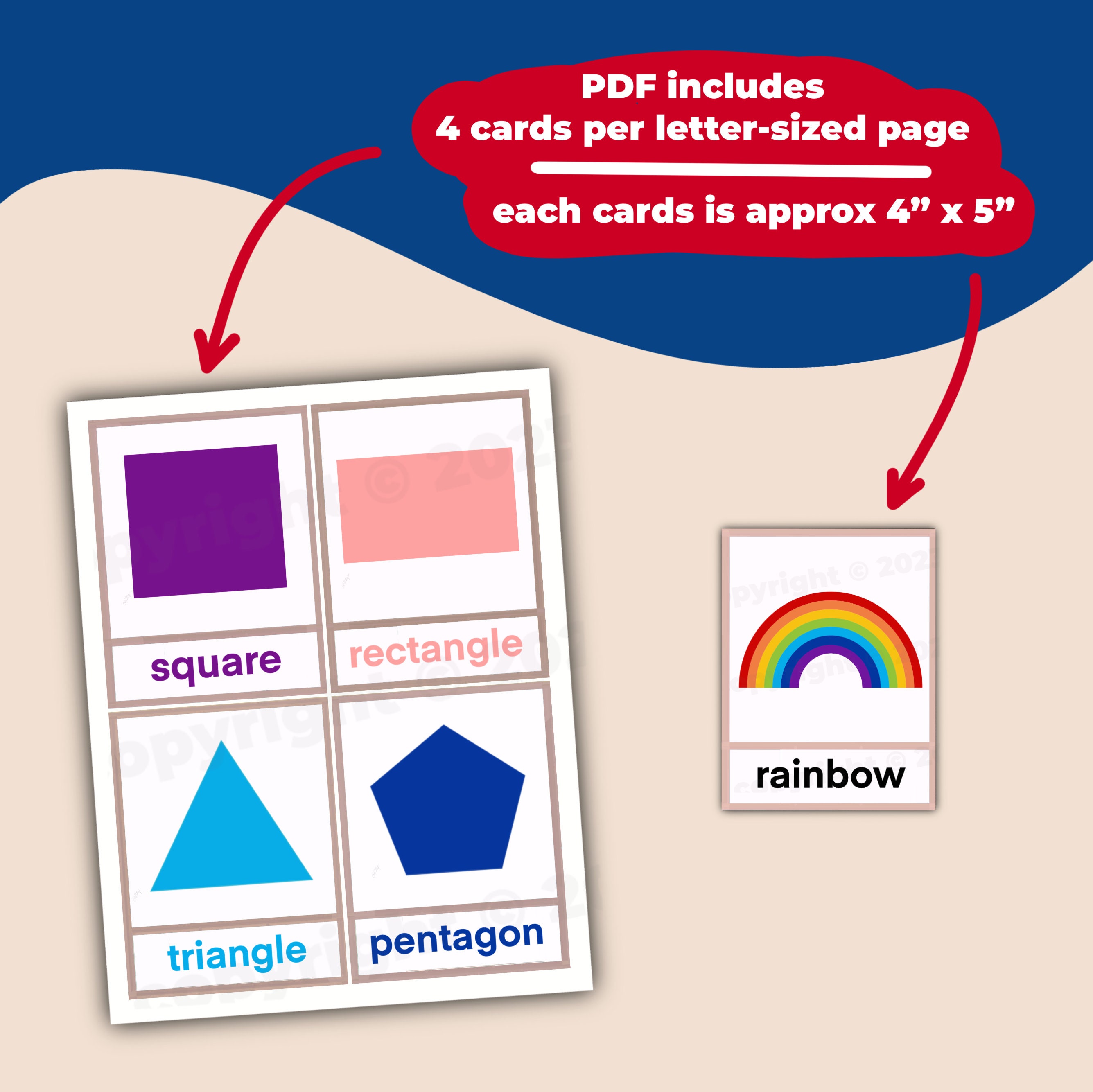 Shapes & Colors Flashcards 13 Full-color Illustrated Flashcards A-Z ...