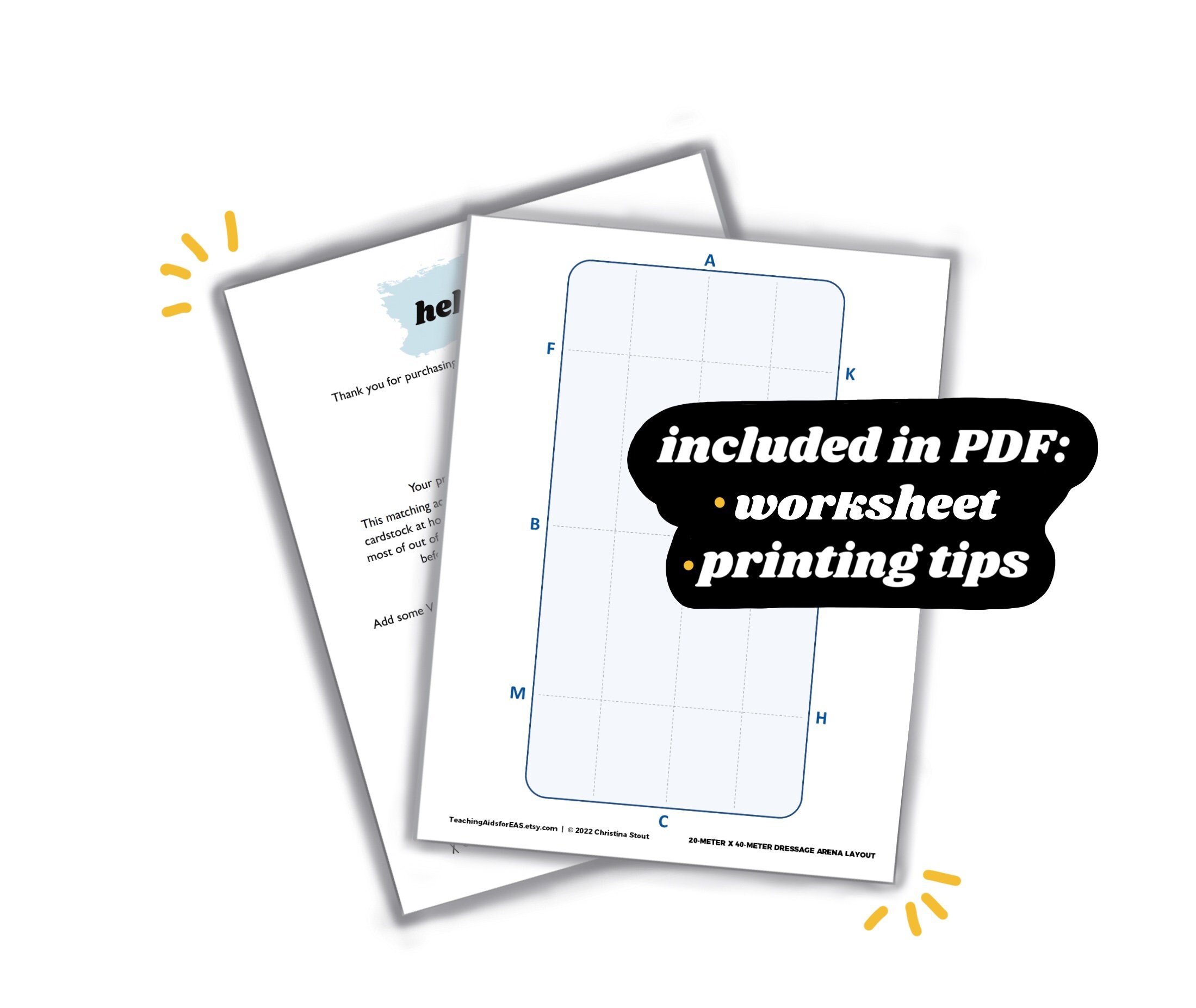 Arena Layout Diagram Printable Horsemanship Activities Teaching Tools ...